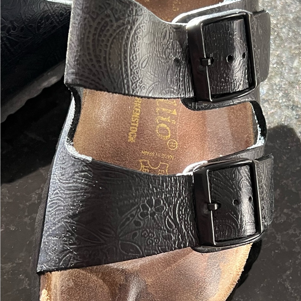 Birkenstock Papillo Black Pattern Size 37 Sandals - Gem